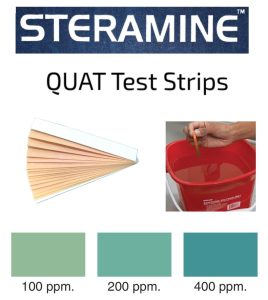 Steramine QUAT Solutions Test Strips - 30 x QT10 Strips - USA