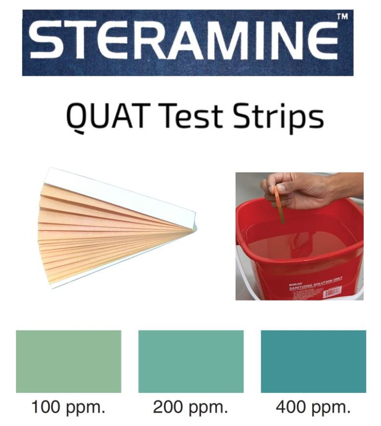 Steramine QUAT Solutions Test Strips - 30 x QT10 Strips - USA